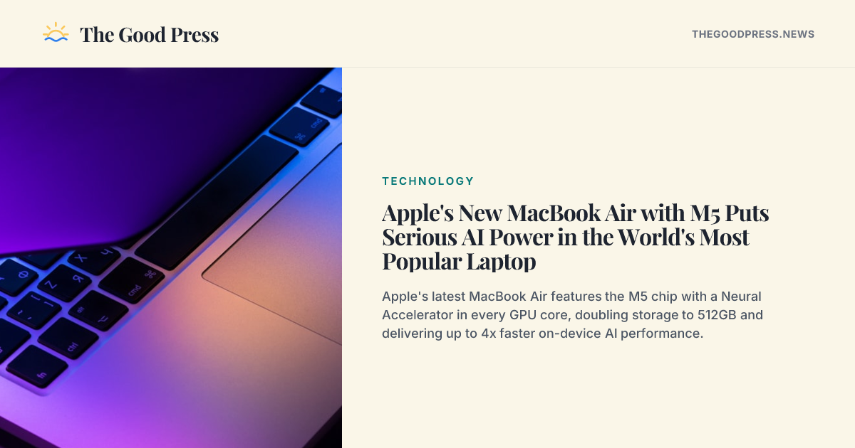 Apple's New MacBook Air with M5 Puts Serious AI Power in the World's ...